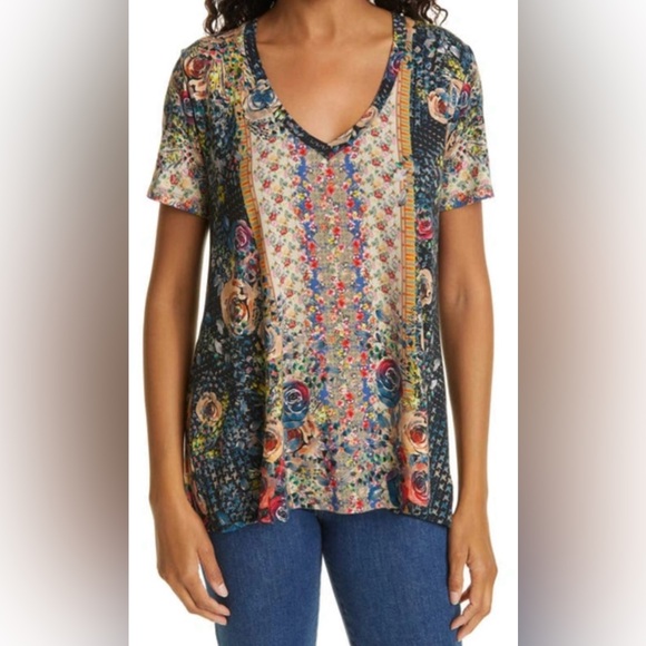 Johnny Was | Tops | Johnny Was Forever Favorite Vneck Sky Flower Janie ...